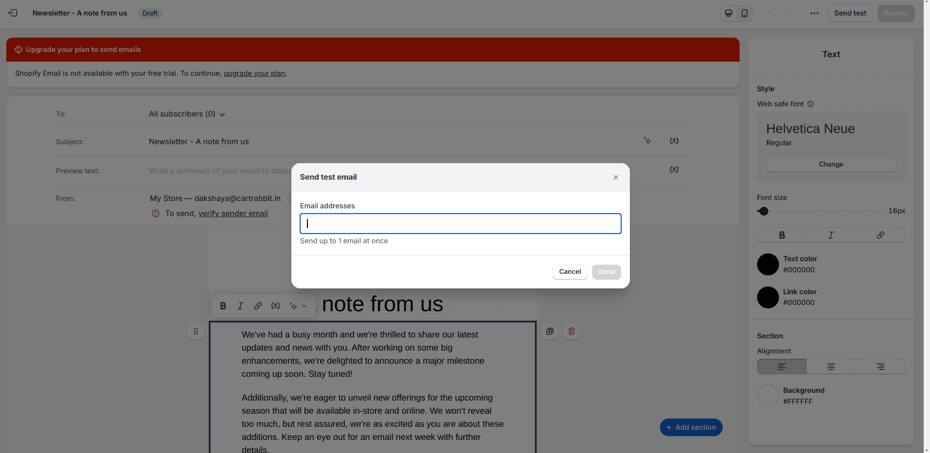 How to create and send a Shopify email newsletter like an expert?