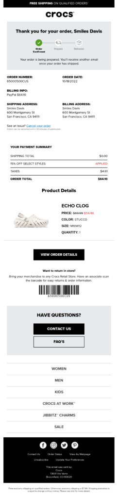 Order Confirmation Emails: Examples + Best Practices